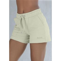 BENCH. LOUNGEWEAR Relaxshorts pistazie Gr. 32/34 für Damen. Mit Logodruck, Kordelzug. Bequem. Nachhaltig.