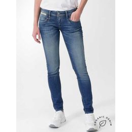 Herrlicher Slim-fit-Jeans Piper Schmale Hüftjeans aus Candiani Denim