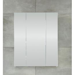 Spiegelschrank Welltime "Mora" Schränke Gr. B/H/T: 60 cm x 74 cm x 18 cm, 3 St., weiß (weiß melamin) Spiegelschrank mit Beleuchtung Spiegelschränke