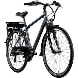 Zündapp E-Bike ZÜNDAPP "Green 7.7 Herren" E-Bikes Gr. 48 cm, 28 Zoll (71,12 cm), grau (blau, grau) E-Bikes