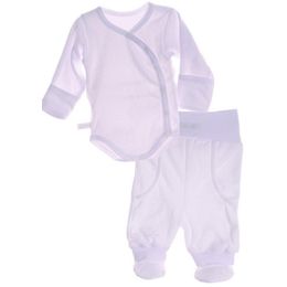 La Bortini Body & Hose Wickelbody Hose Baby Anzug in Weiß 2tlg Set Body aus reiner Baumwolle