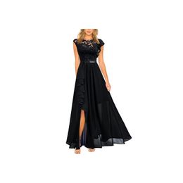 KIKI A-Linien-Kleid Kleid Abendkleid Spitze Hohe Taille Langes Kleid A-Linien-Kleid
