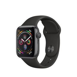 Apple Watch (Series 4) 2018 GPS + Cellular 40 mm - Rostfreier Stahl Space Schwarz - Sportarmband Schwarz
