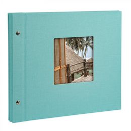 Goldbuch 26 507 Schraubalbum Trend aqua 40 schwarze Seiten 30x25cm