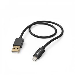 Hama 201544 Ladekabel Fabric USB-A zu Lightning 1,5m schwarz