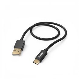 Hama 201545 Ladekabel Fabric USB-A zu USB-C 1,5m schwarz