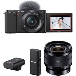 Sony Alpha ZV-E10 + 16-50mm + SEL 10-18mm f4,0 + ECM-W2BT Mikrofon