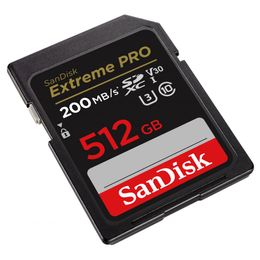 Sandisk SDXC Extreme Pro 512GB 200MB/s V30 UHS I