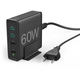 Hama 201628 4 Ports USB-C/A/ PD/QC Schnellladegerät 60 W schwarz