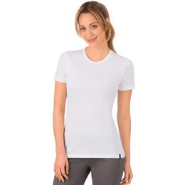 TRIGEMA T-Shirt TRIGEMA T-Shirt aus Baumwolle/Elastan (1-tlg), weiß