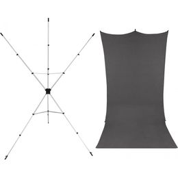 Rollei X-Drop Hintergrund-Set inkl. Hintergrund Grau 3m