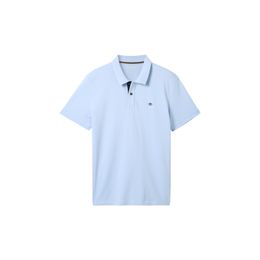 Tom Tailor Herren Basic Polo Shirt, blau, Uni, Gr. L
