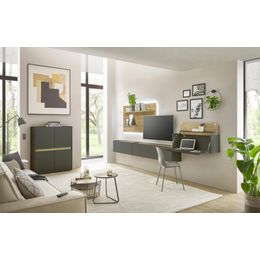 Büromöbel-Set Inosign "CiTY/GiRON" Arbeitsmöbel-Sets Gr. B/H/T: 460 cm x 180 cm x 40 cm, grau (anthrazit) Büromöbel-Sets