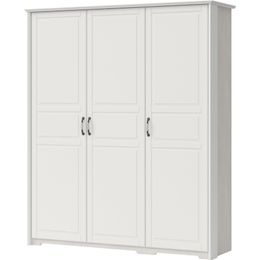 Kleiderschrank Home Affaire "Evergreen" Schränke Gr. B/H/T: 191 cm x 224 cm x 58 cm, 3 St., weiß (elfenbeinfarben, weiß) Drehtürenschrank Kleiderschrank Drehtürenschränke