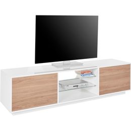 TV-Board Tecnos "bloom" Sideboards Gr. B/H/T: 180 cm x 46 cm x 41,4 cm, weiß (weißhg, nuß, car) TV-Lowboards