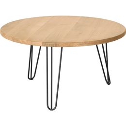 Couchtisch OTTO products "Lennard" Tische Gr. B: 80 cm, braun (wildeiche bianco, schwarz) Couchtisch Holz-Couchtische Runde Couchtische Tisch