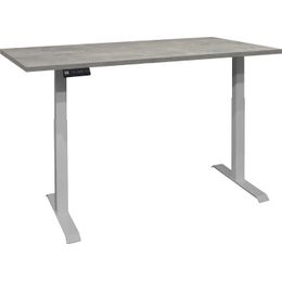 Mäusbacher Schreibtisch MÄUSBACHER "Big System Office" Tische Gr. B: 140 cm, silberfarben (silber, beton, silber, beton) Schreibtische