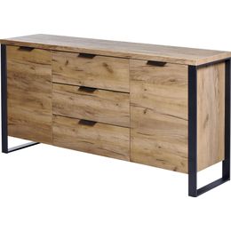 Sideboard Jahnke "LOOP" Sideboards Gr. B/H/T: 150 cm x 76,2 cm x 39,5 cm, 3, braun (kerneiche) Sideboards