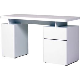 Schreibtisch Jahnke "CU-LIBRE 140" Tische Gr. B/H/T: 135 cm x 76 cm x 55 cm, weiß (hochglanz weiß, hochglanz weiß) Schreibtische