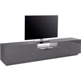 TV-Board Tecnos "bloom" Sideboards Gr. B/H/T: 220 cm x 46 cm x 41,4 cm, 1, schwarz (anthrazit hochglanz) TV-Lowboards