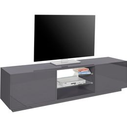 TV-Board Tecnos "bloom" Sideboards Gr. B/H/T: 180 cm x 46 cm x 41,4 cm, schwarz (anthrazit hochglanz) TV-Lowboards