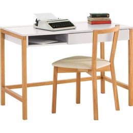 Schreibtisch WOODMAN "Northgate" Tische Gr. B/H/T: 112 cm x 76 cm x 60 cm, weiß (weiß, eichenfarben, weiß) Schreibtische