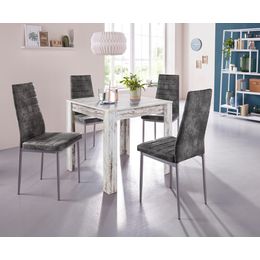 Essgruppe Inosign Sitzmöbel-Sets Gr. Set: 1 Tisch und 4 Stühle, grau (weiß, anthrazit) Essgruppen Sitzmöbel-Sets