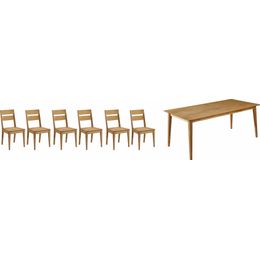 Schösswender Essgruppe SCHÖSSWENDER "Filippa" Sitzmöbel-Sets Gr. T: 47 cm, Kunstleder, braun (wildeiche, eichefarben, eichefarben) Essgruppen