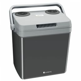 Juskys - elektrische Kühlbox 32 Liter 12 v / 230 v für Auto, Lkw, Reisemobil, Camping - Mini Kühlschrank kalt & warm - thermoelektrische Box - Grau