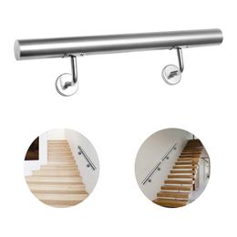 VINGO - Edelstahl Handlauf Treppengeländer Geländer und Handläufe Wandhandlauf Wand Treppe Wandhalterung Innen & Außen 150 cm