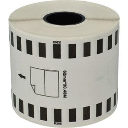 1x Etiketten-Rolle 62mm x 30,48m (1 Etikette) kompatibel mit Brother pt QL-710W, QL-720, QL-700, QL-710 Etiketten-Drucker - Premium - vhbw