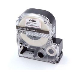 Schriftband-Kassette kompatibel mit Epson LabelWorks LW-1000P, LW-600P Etiketten-Drucker 18mm Weiß auf Transparent - vhbw