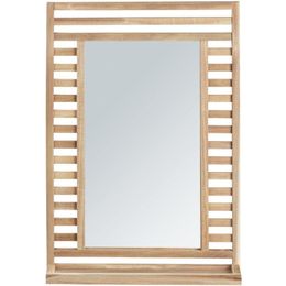 Wenko - Wandspiegel Acina, Kosmetikspiegel, Dekospiegel, fsc® zertifiziert, Braun, Glas , Holz - braun