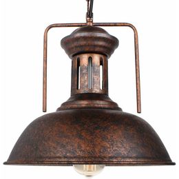 Pendelleuchte Dome, Vintage Metall Hängelampe im Industri Stil, Ceiling Lampe mit Lampenschirm für Wohnzimmer Esszimmer Restaurant Bar Coffee (Rost)