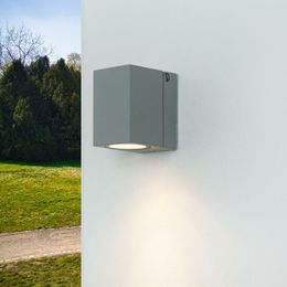 Licht-Erlebnisse - Moderner Wandspot aalborg Grau GU10 IP44 Außen Haus - Grau