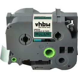 vhbw - Schriftband-Kassette kompatibel mit Brother pt RL700S, P950W Etiketten-Drucker 36mm Schwarz auf Grün, Flexibel
