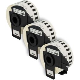 3x Etiketten-Rolle mit Halter 38mm x 30,48m (1 Etikette) kompatibel mit Brother pt QL-570, QL-580, QL-580N, QL-650 Etiketten-Drucker - vhbw