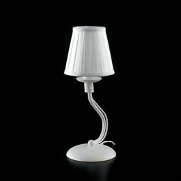 Shabby White Iron Tischlampe One Light Weißer Lampenschirm 17x h27 cm