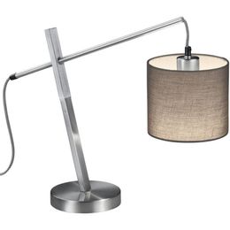 RL Schreib Tisch Lampe Schlaf Gäste Zimmer Beistell Textil Lese Leuchte grau Reality Leuchten R50361007