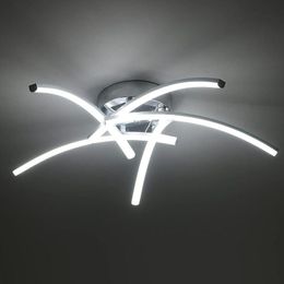 Comely - Moderner LED-Deckenleuchte aus Aluminium in Silberner Gabelform - Ideal für Wohnzimmer, Schlafzimmer, Treppe, Flur (35W, Weißes Licht 6500K)