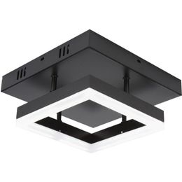 Wottes - led Deckenlampe Schwarz Quadratisch Deckenleuchte Warmweißes Licht Acryl Deckenlampen für Schlafzimmer