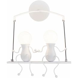 Wandleuchte Kreatives, Moderne Einfache Humanoid Wand Lampe im Schwingen Form Eisen Halter Innen E27 Art Deco Doppelt Cartoon Lampe für Wohnzimmer