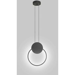 Kinsi - Runder LED-Kronleuchter, 11 w, Hängebeleuchtung, moderne Aluminium-Deckenleuchte, kreative Deckenleuchte, Schwarz
