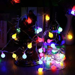 Lichterkette Bunte Kugel-Lichterkette mit Fernbedienung für drinnen und draußen Schlafzimmer, Garten, Weihnachtsbaum (Mehrfarbig) - Minkurow