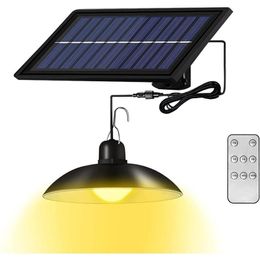 Solar-Pendelleuchten, LED-Außenhängelampe, 3 Modi, IR-Fernbedienung, IP65 wasserdicht, 5 m Kabel, verstellbar, 180 ° Solarpanel für Garten, Hof,