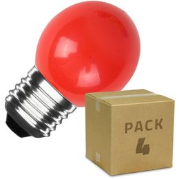 LEDKIA 4er Pack LED-Lampen E27 G45 3W Rot Einfarbig Rot