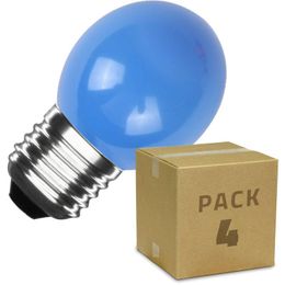 LEDKIA 4er Pack LED-Glühbirnen E27 3W 300 lm G45 Blau Einfarbig Blau