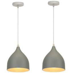 Wottes - 2 Stücke Industrielle Eisen Pendelleuchte Grau Hängeleuchte Lampenfassung für Küche Keller Wohnzimmer