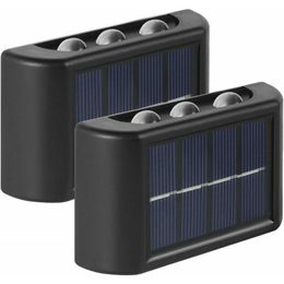 Gotrays - 2er-Pack wasserdichte LED-Solarleuchten für den Außenbereich für Balkon, Hof, Straße, Landschaft, Gartendekoration