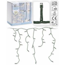 Pollin LED-Lichterkette Eiszapfen ,360 LEDs, 230 v, ip 44, 8 Funktionen, warmweiß